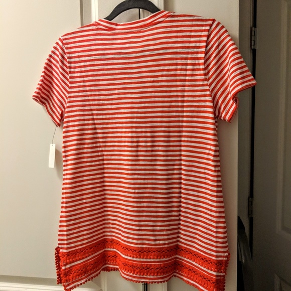 Talbots | Tops | Nwt Talbots Red Stiped Tee | Poshmark